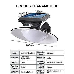 LIZHOUMIL Outdoor Round Solar Light,LED Barn Light Ip65 Waterproof Solar Powered Street Lights Wall Light Landscape Spotlight for Garden Farmhouse Yard Garage Street Warehouse Walkway Outdoor