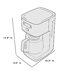 GE Drip Coffee Maker With Timer | 10-Cup Thermal Carafe Pot Keeps Coffee Warm for 2 Hours | Adjustable Brew Strength | Wide Shower Head for Maximum Flavor | Kitchen Essentials | Stainless Steel