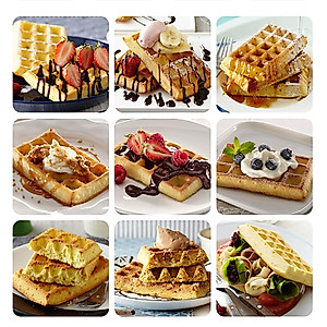 Aswewamt 2 Pcs Rectangle Round Waffle Silicone Mold 18-Cavity 20-Cavity Mini Waffle Cookie Chocolate Candy Fondant Baking Mold for Mini Muffin Dessert Cake