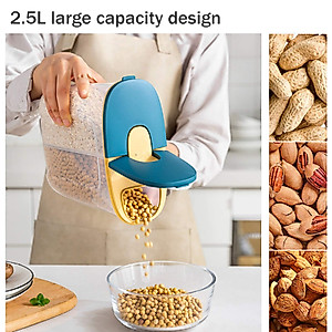 Airtight Storage Container,Large Capacity Compartment Storage Box,Cereal & Dry Food Storage Box,Clear Plastic Canisters with Lids,Green