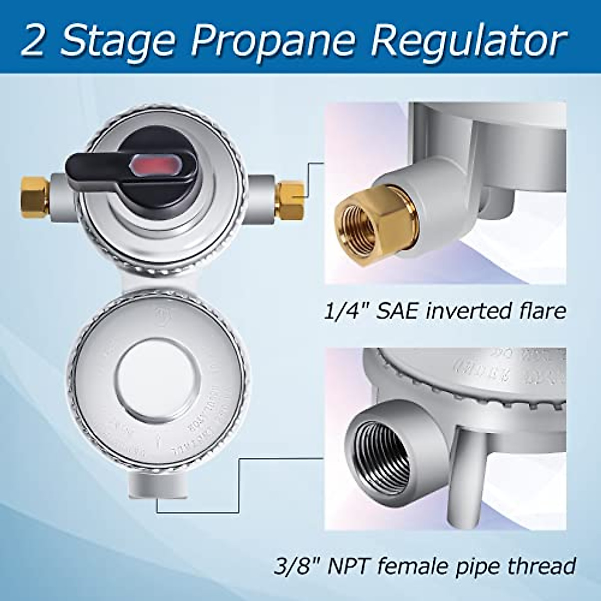 Dual Tank RV Propane Regulator - 2 Stage Auto Changeover