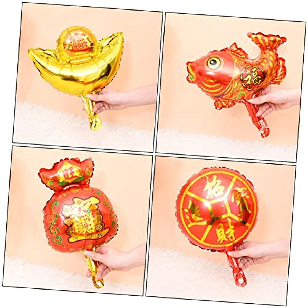 ABOOFAN 24 pcs 2021 Spring Festival Balloons fish balloons Chinese New Year party wall decoration red ballons red balloons foil balloons garland decor Party Decor Scene Layout Balloon Gift