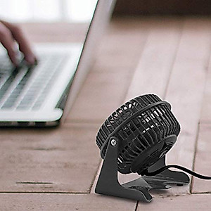 Air Monster 4 Inch Personal Desk Fan Quiet, Personal Fan, Table Fan, Tabletop Fan, Plug in Fan with 1 Speed Setting, Adjustable Tilt, ETL, Black