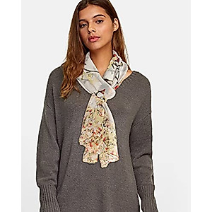 GERINLY Lightweight Scarves and Wraps Birds Florals Scarf for Women Christmas Gift Cardinal Accessories (Beige)