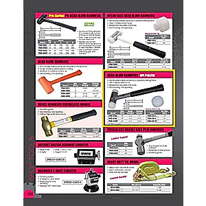 HHIP Pro Series 7080-0302 Vertex Dead Blow Hammer, Deadblow Mallet w/UPE Plastic Face, 1.2” Diameter Steel Shot Head, Non-Marring, 16 oz