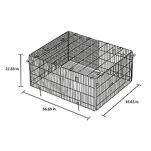 TRIXIE Enclosed Outdoor Run- 34 cu. ft., Galvanized Metal Cage, Portable Pen for Rabbits or Guinea Pigs