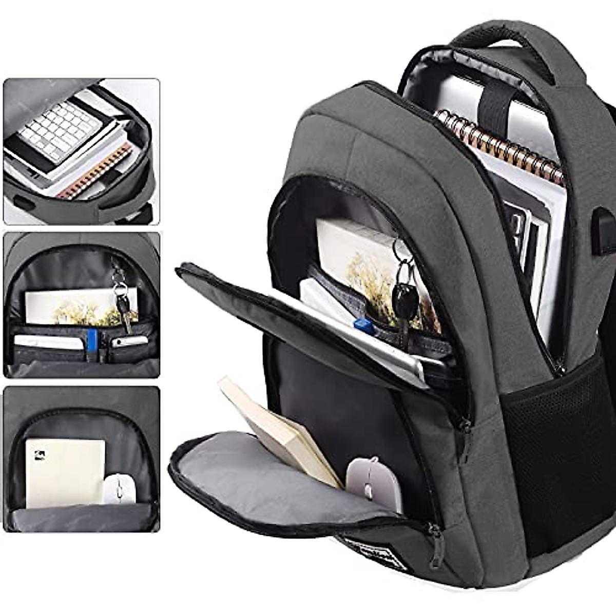 YAMTION 17.3 Inch Travel Backpack for Men and Women,School Bookbag for Teenager,Computer Backpack with USB Charging port for Business Work College Travel Trip
