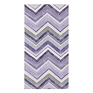 Big buy store Geometry Stripe Chevron Zig Zag Kitchen Dish Towels, Soft Lightweight Microfiber Absorbent Hand Towel Purple Nordic Design Tea Towel for Kitchen Bathroom 18x28in