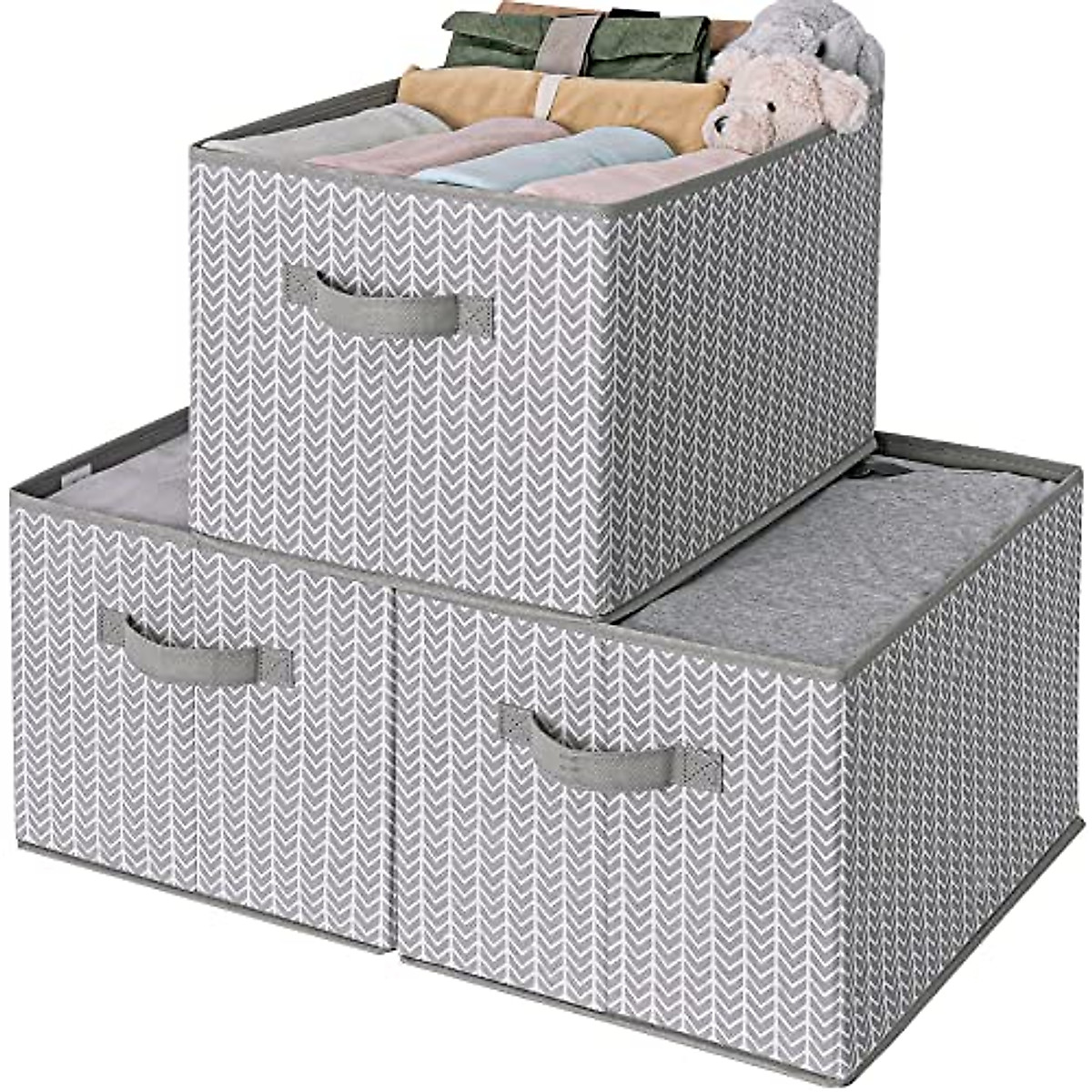 GRANNY SAYS Bundle of 1-Pack Extra Large Rectangle Storage Bins & 3-Pack Rectangle Storage Bins for Closet