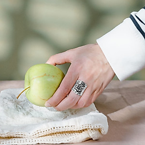 Big Large Butterfly Wide Band Ring for Women,Retro S925 Sterling Silver Punk Biker Gothic Animal Insect Thumb Index Middle Finger Ring (Band_C, 6)