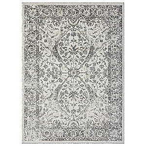 LUXE WEAVERS Euston Collection 8060 Silver 6x9 Modern Oriental Area Rug