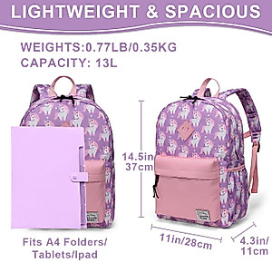 VASCHY Backpack for Little Girls, Preschool Backpacks for kindergarten with Chest Strap Pink Unicorn