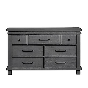 Soho Baby 43037210 Hampton Premium Soft Closing 7-Drawer Dresser, Wire Brush Canyon Gray Finish