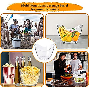 2 Pack 3.5 Liter Acrylic Large Serving Salad Bowl Set with Tong Easy To Carry Handles Design - Snack Bowl Set For Serving Salad, Popcorns, Hosting, Picnics, Parties with Tongs (Pack of 2)