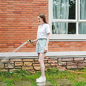 Fevone 6 ft Garden Hose, 2-Year Warranty Offered by Manufacturer, Hose Reel Leader Hose, Hybrid Polymer, Kink Resistance, 3/4" GHT Aluminum Fittings, 5/8" ID, 600 PSI, Drinking Water Safe (GH9)