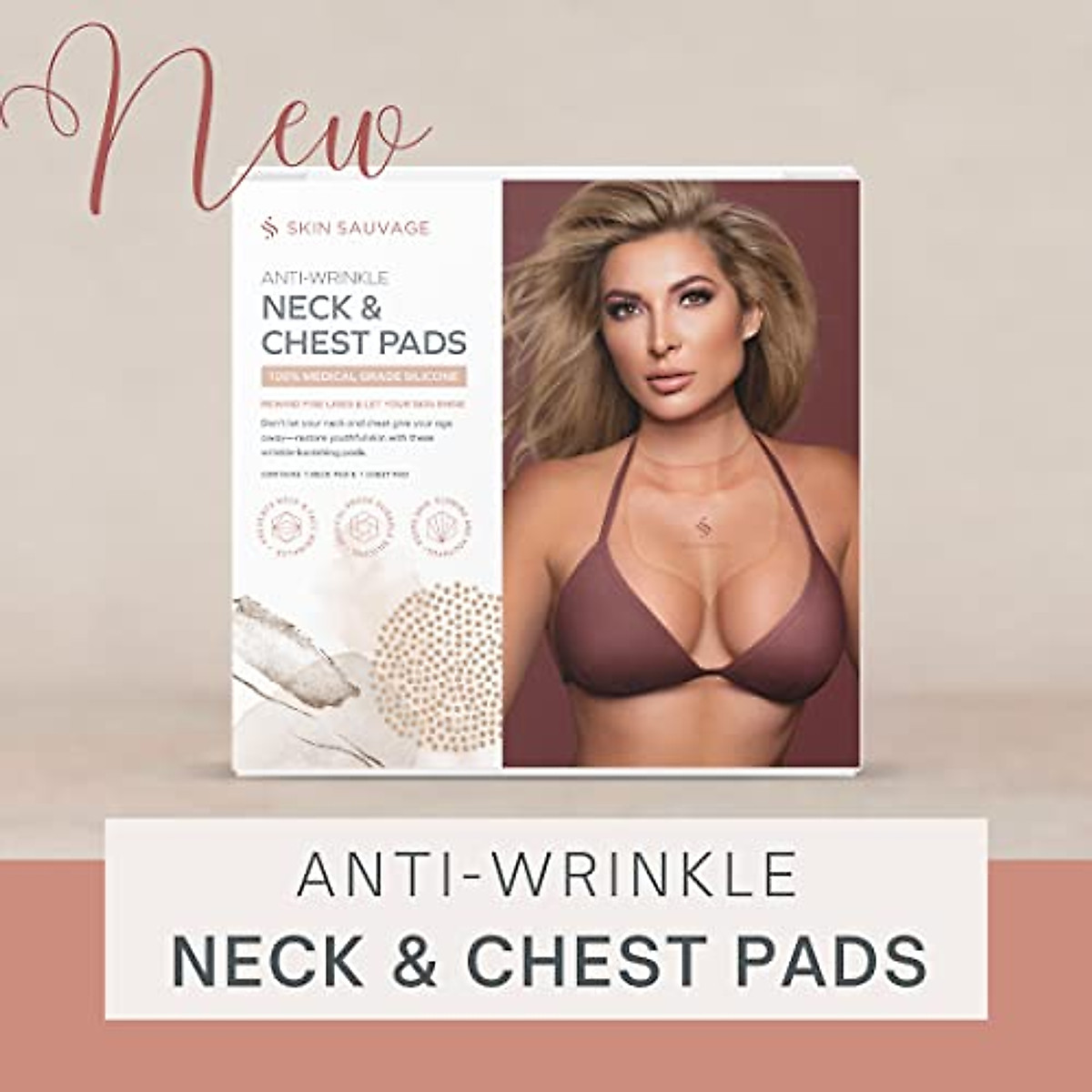 Neck and Chest Wrinkle Patches - Anti-Aging Skin Firming Lift to Moisturize Fine Lines & Sagging Prevention - Skin-Safe Silicone Skin Care pads - Reusable Overnight Smoother for Neck & Cleavage Decolletage