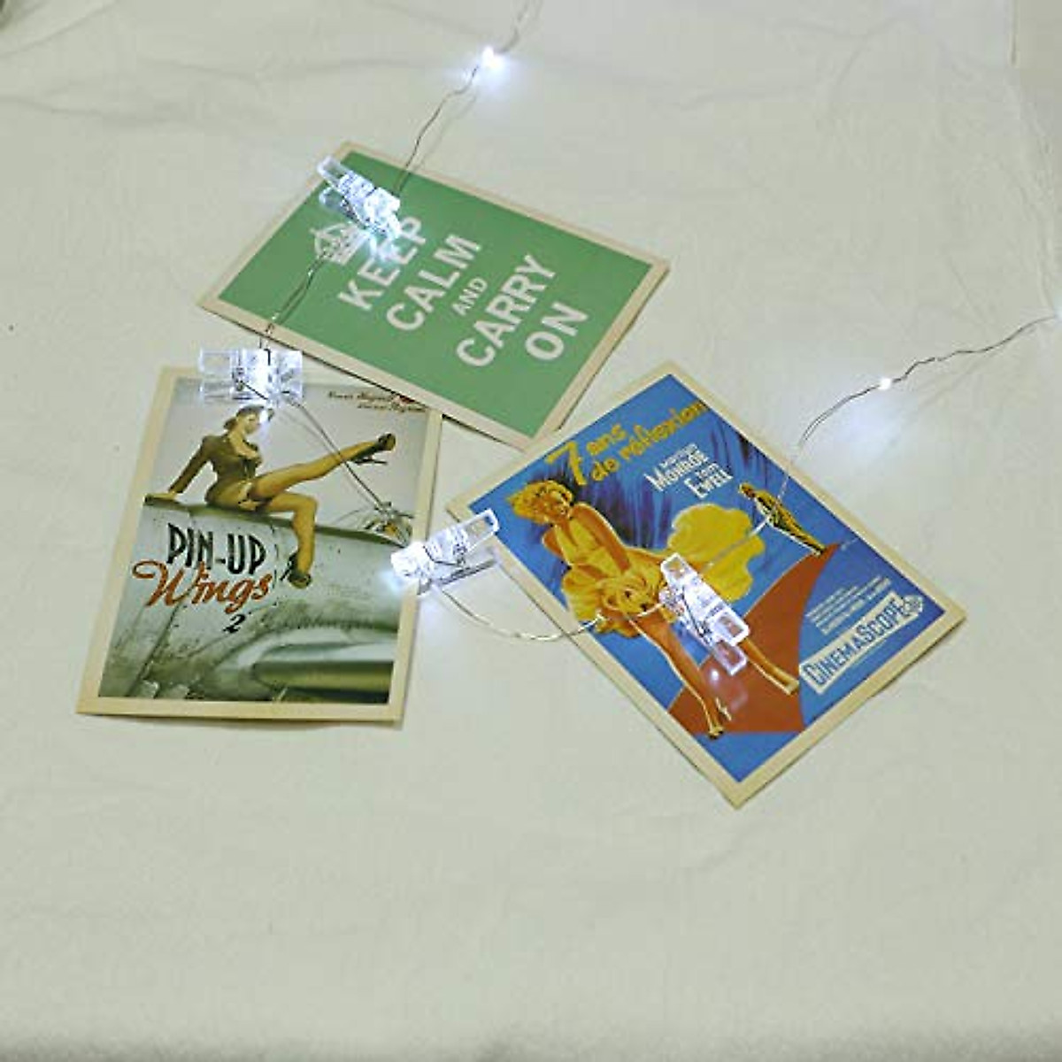 128 Pieces Photo Clips Mini Plastic Clear Clips Clothespins Transparent for String Fairy Lights Color Clear Picture Polaroid Clips as Christmas Gifts