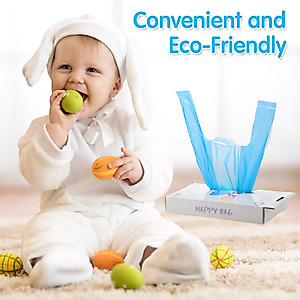 1600 Count Baby Disposable Diaper Bags Scented Diaper Sacks with Tie Handle Disposal Diaper Trash Bags Baby Poop Bags Waste Bag Refill (Blue)