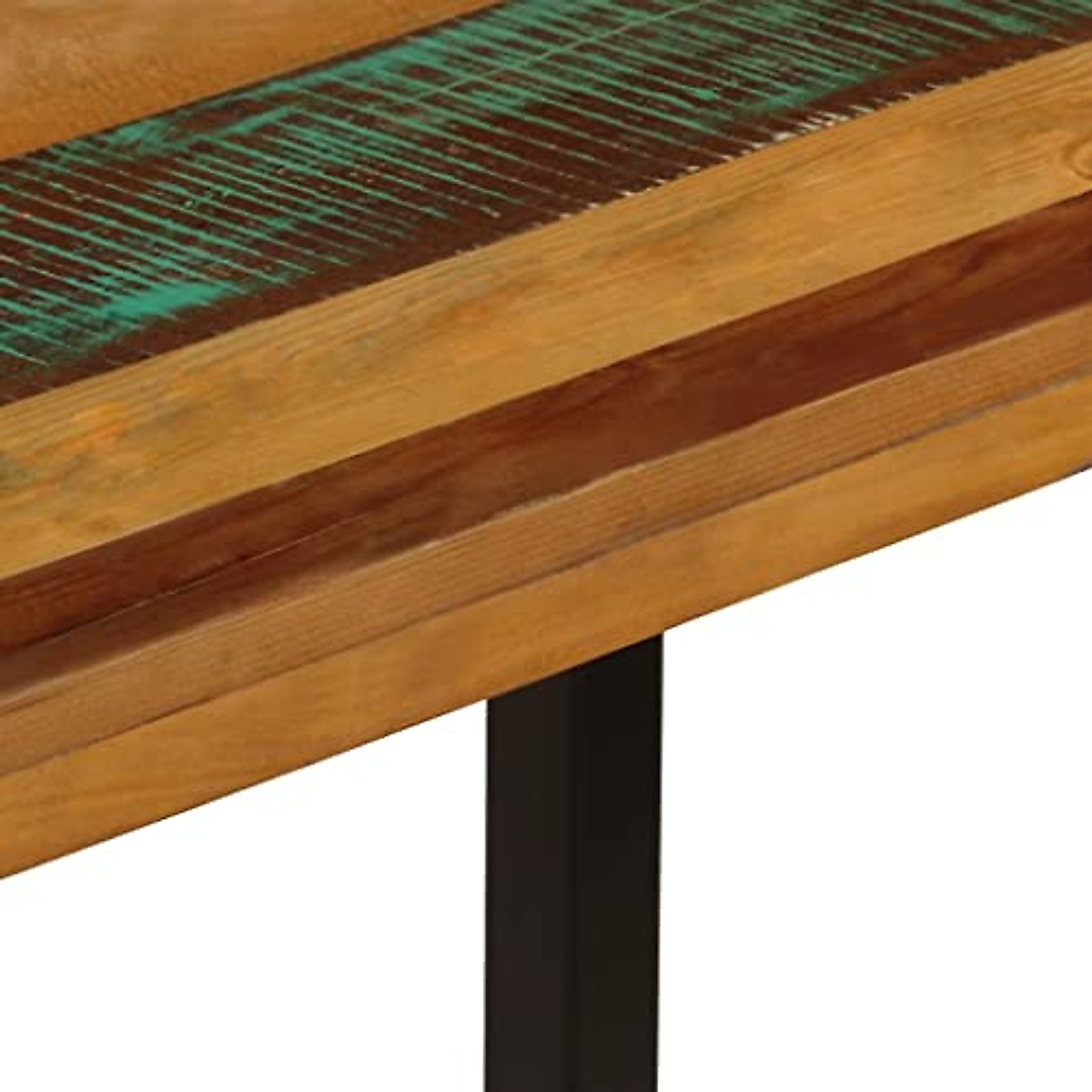 YPWRENH Cocktail Table Snack Table Dining Table 45.3"x21.7"x29.9" Solid Reclaimed Wood and Steel for Dining Room, Kitchen or Living Room