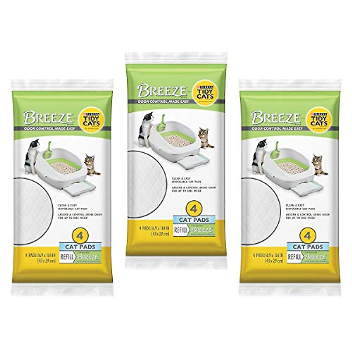 Tidy Cat Breeze Cat Pads 4 / Pack, 3 Packs