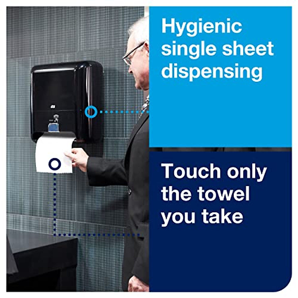 Tork Matic Paper Towel Dispenser, Intuition Sensor, Black, Elevation, H1, non-contact One-at-a-Time dispensing, 5511282