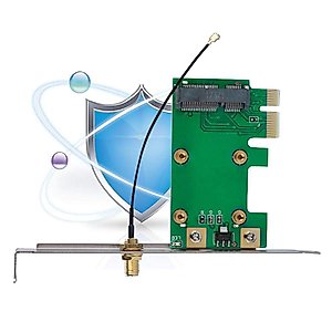 PCIe Network Card, PCI Express to Mini PCI Express Card Adapter, Network Ethernet LAN Mini PCI-E Riser PC to Laptop Network Card Adapter Converter