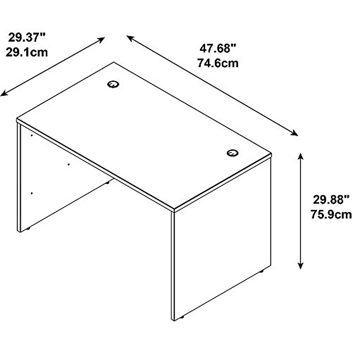 Bush Business Furniture Series C Collection 48W x 30D Shell Desk in Hansen Cherry