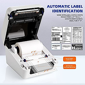 JADENS Bluetooth Thermal Label Printer - Shipping Label Printer for Shipping Packages&Postage, Wireless Printer for iPhone, Android&PC, Compatible with Amazon, Ebay, USPS, 4x6 Label Maker Machine