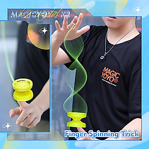 MAGICYOYO K2 Yoyo for Kids, Responsive Yoyo Professional Plastic Yoyo Ball, Unresponsive Yoyo for Adults with Concave Bearing, 12 Yoyo Strings, Bearing Puller, Yo-yo Case (Yellow)