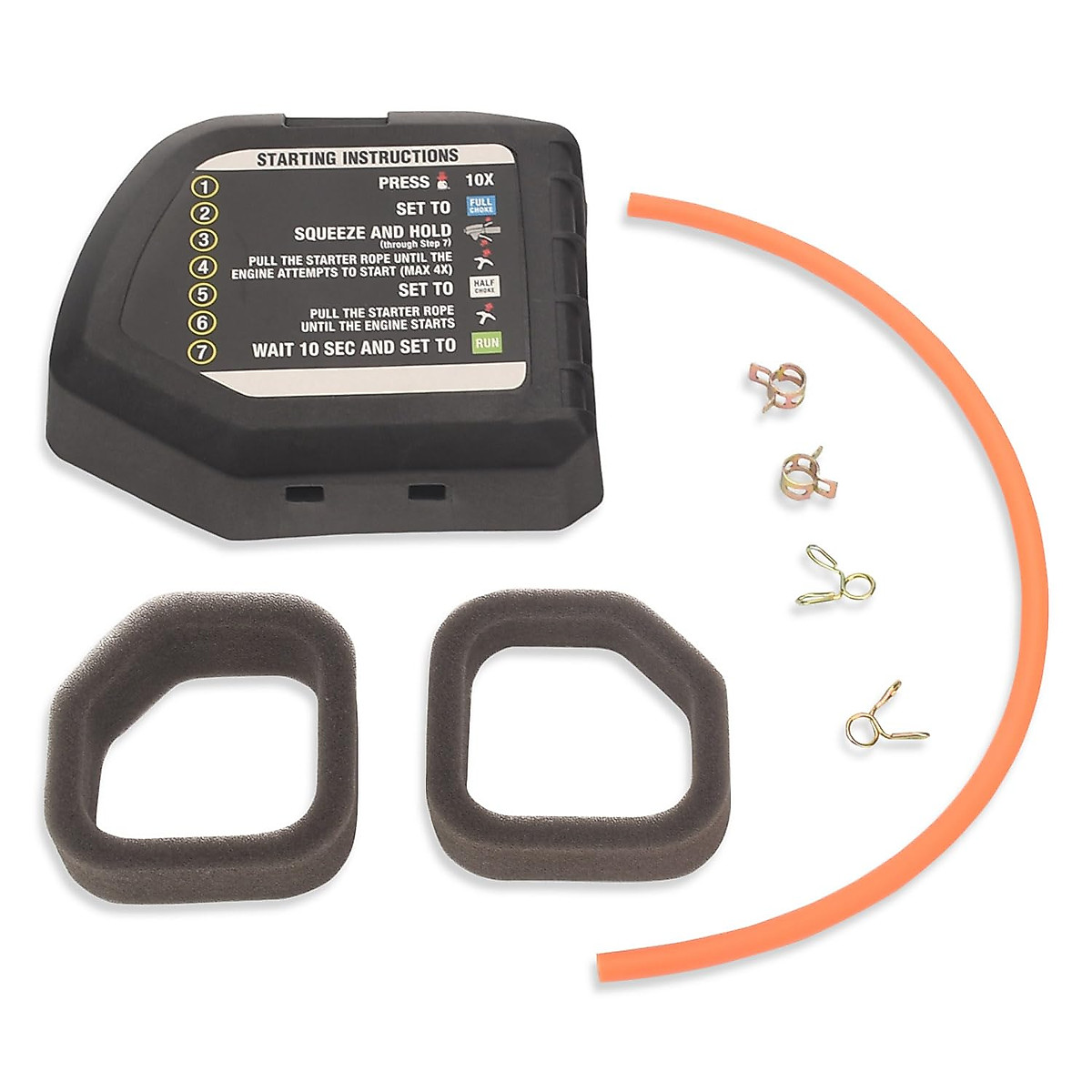 308649003 Air Filter w/Labels & 5687301 Cover Compatible with Ryobi RY251PH RY252CS RY253SS RY254BC 25CC String Trimmer - Contain oil tube