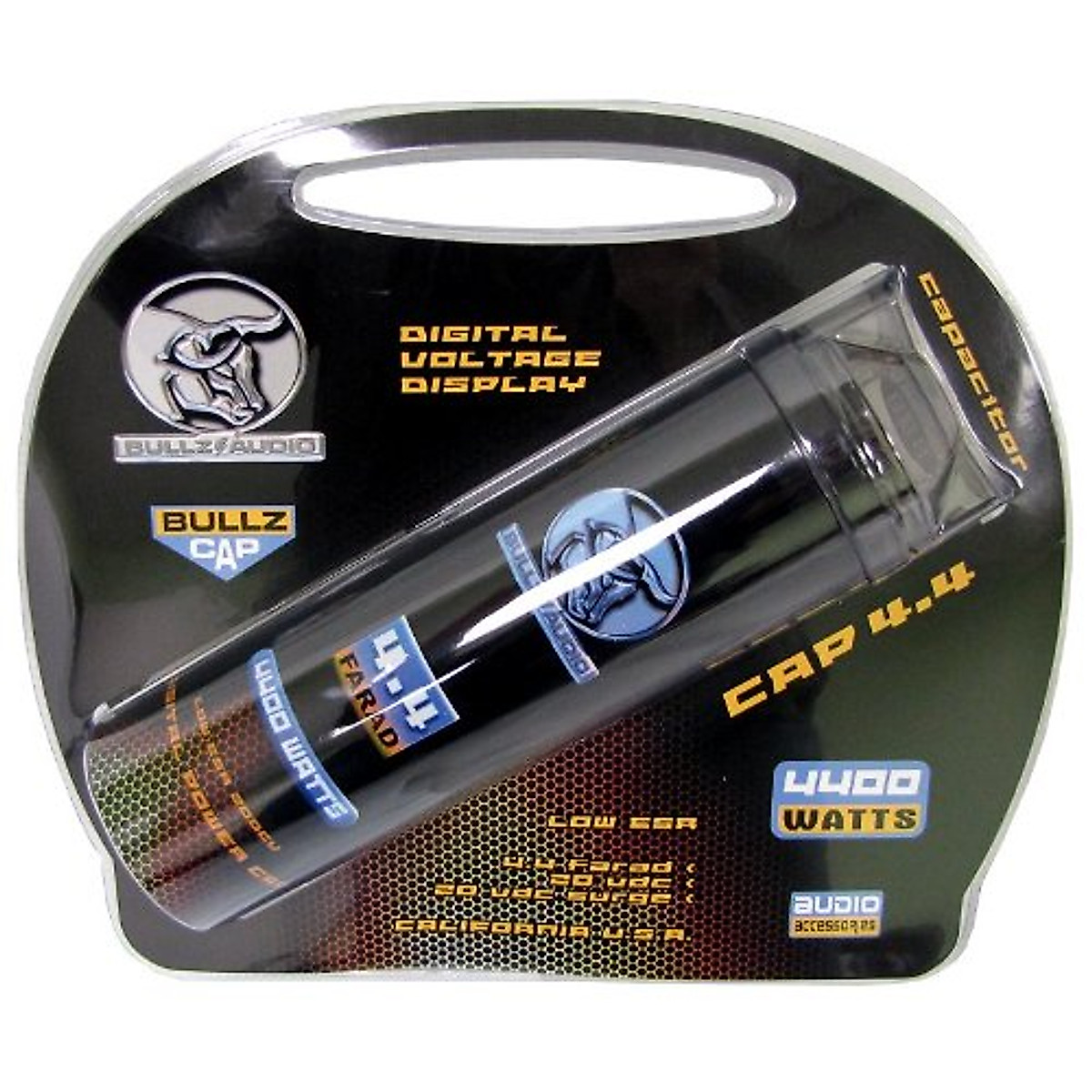 New! BULLZ AUDIO 4400W 12V BCAP 4.4 Digital Car Power Farad Capacitor | BCAP4.4