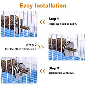 Filhome Bird Perch Stand Toy, Natural Wood Parrot Perch Bird Cage Branch Perch Accessories for Parakeets Cockatiels Conures Macaws Finches Love Birds (M: 10" Length)