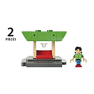 Brio World 33840 - Record & Play Train Station - 2 Piece Wooden Toy Train Accessory for Kids Ages 3 and Up
