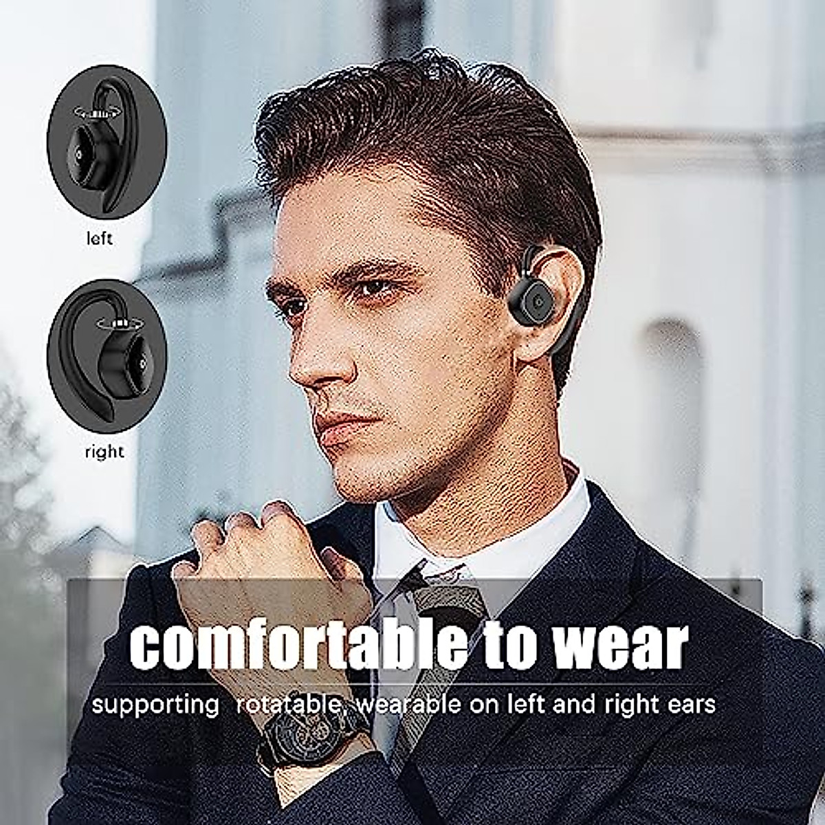 ESSONIO Open Ear Headphones air Conduction Headphones Bluetooth Workout Headphones Open Ear Earbuds Noise Cancelling Headphones for Sports Running