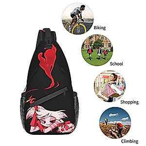Hazbin Hotel Angel Dust Anime Crossbody Sling Backpack Travel Chest Shoulder Bag