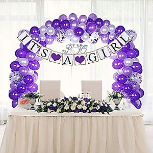 IT is A Girl Banner for Purple Lavender Royal Princess Girl Baby Shower Party Decorations