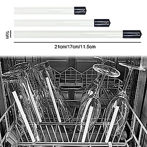 JinYu 20 Set Stemware Saver Stemware Holder Dishwasher Wine Glass Protector Dishwasher Attachment 28cm 24cm 21cm 17cm 11.5cm, Universal Dishwasher Rack Tine Repair End Cover Caps (24cm)