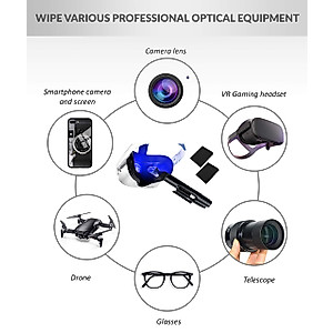Clean VR Kit for Cleaning Virtual Reality Accessories Compatible with Meta Quest 3 Oculus Quest 2 Vision Pro, Optical Lens Dust | Lens Cleaning Pen + 2 Microfiber Cloths