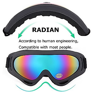 Yidomto Ski Goggles, Pack of 3 Snowboard Goggles for Kids,Boys,Girls,Youth, Mens,Womens,with UV Protection,Windproof,Anti Glare(Black-Pink-Blue)