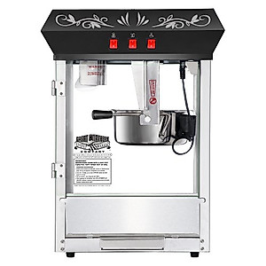 6127 Great Northern Popcorn Black GNP-800 All-Star Popcorn Popper Machine & Cart, 8oz