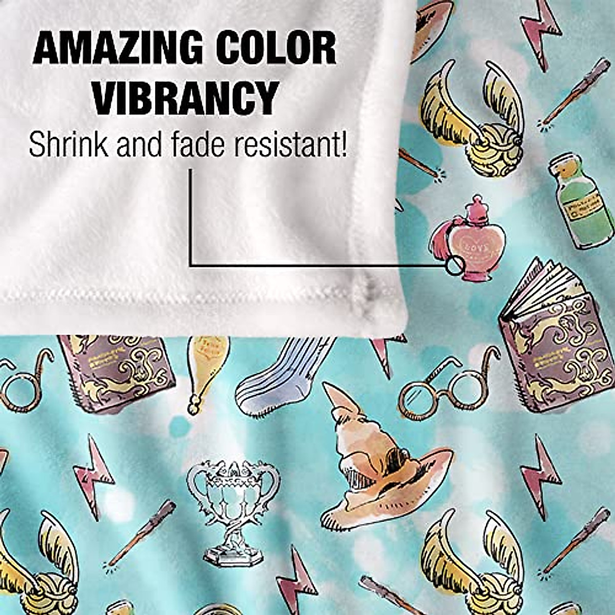 Harry Potter Water Color Pattern Officially Licensed Silky Touch Super Soft Throw Blanket 50" x 60"