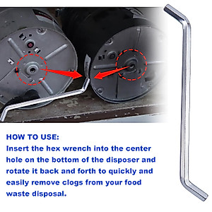 FullMayPro Garbage Disposer Unjamming Wrench/WRN-00 Garbage Disposal Wrench Tool,Garbage Disposal Unjamming Wrench/Garbage Disposal Wrench for Dislodge Jams or Clutter From Above The Sink（Silver Kit）