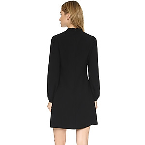 Jill Jill Stuart Women's Long Sleeve Cocktail Dress Front Cut Out and Tie at The Neck, Black, 10