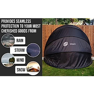 MeeA Outdoor Bike Cover Storage Shed Tent,210D Oxford Thick Waterproof Fabric, Fiberglass Frame (Black)