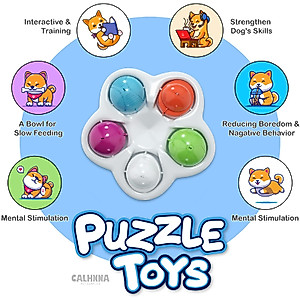 CALHNNA Dog Puzzle Toys - Interactive Dog Toys for Treat Training Mentally Stimulation Dog Gifts Enrichment Toys for Puppy Small Medium Large Dogs