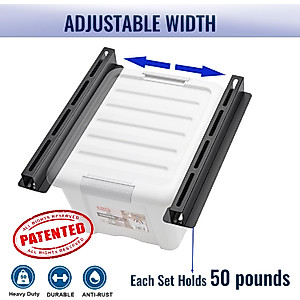 Wallmaster Overhead Storage Bin Rack for 3 Bins, Ceiling Garage Storage Bracket for Holding Gallon Tote, Heavy Duty Metal Storage Organization