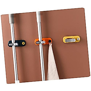 DOITOOL 8 Pcs Wall Mount Holder Wall Mount Hooks Cleaning Tools Hanging Coat Mounted Wall Bracket Wall Mounted Holder Wall Mounts Wall Mount Clothes Hanging Mop