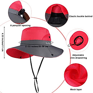 6 Pieces Women Wide Brim Sun Hat Outdoor UV Protection Hat Summer Foldable Mesh Beach Fishing Cap