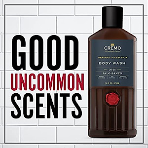 Cremo Rich-Lathering Palo Santo Body Wash for Men, Notes of Bright Cardamom, Dry Papyrus and Aromatic Palo Santo, 16 Fl Oz
