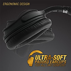 Volkano X Silenco Series Headphones Wireless Bluetooth - Active Noise Cancelling Headphones - 30H Playtime - Headset with Mic - Memory Foam Ear Cups for Cellphone/PC/Home (Black)